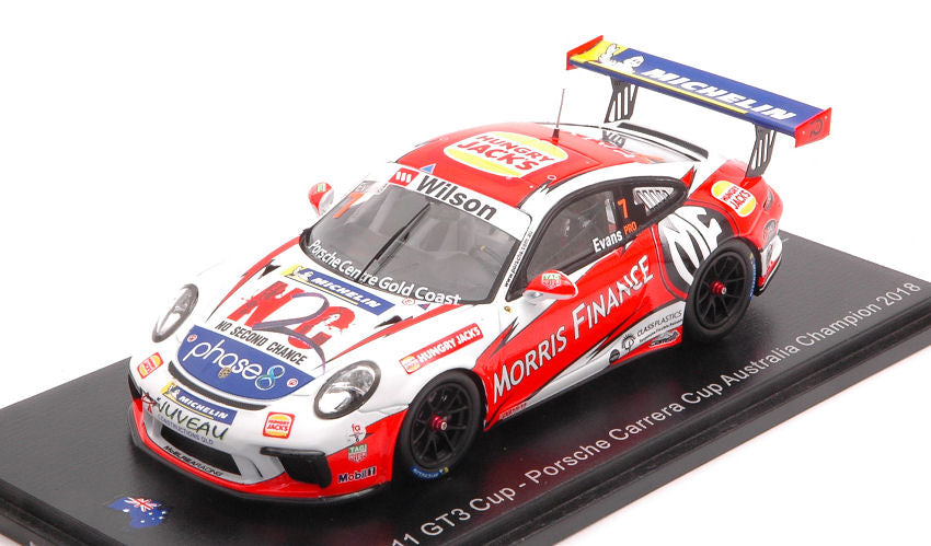 PORSCHE 911 GT3 N.7 CARRERA CUP AUSTRALIA CHAMPION J.EVANS 1:43 - Spar ...