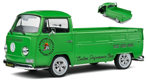 VW T2 PICK UP ROOSTER SPEED MOTORCYCLE CUSTOM 1968 GREEN 1:18 - Solido ...