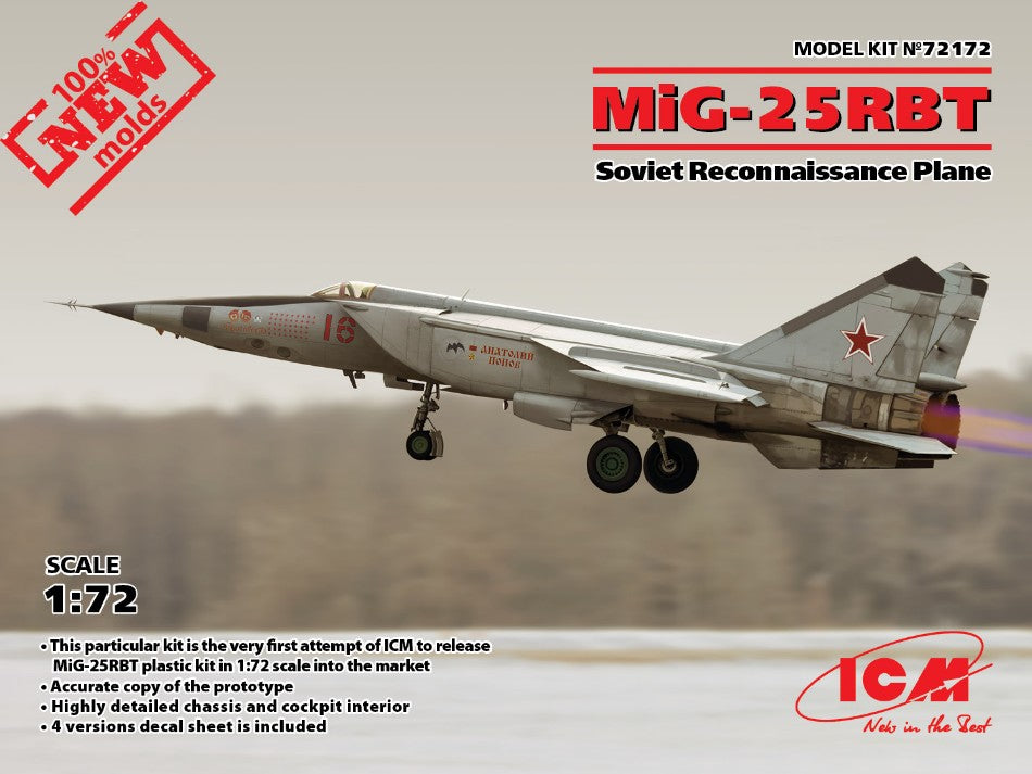 MIG-25 RBT SOVIET RECONNAISSANCE PLANE KIT 1:72 – Triple Crown ModelStore