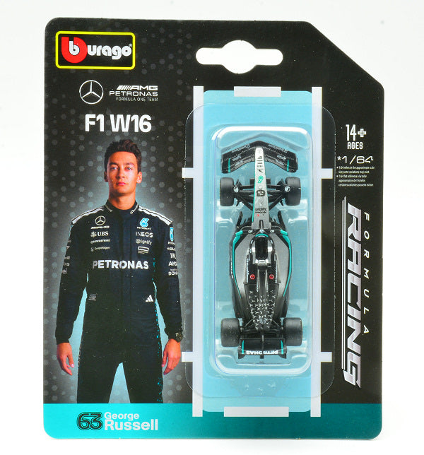 Mercedes AMG W16 n°63 (2025) 1:64 - George Russell - Blister - Bburago ...